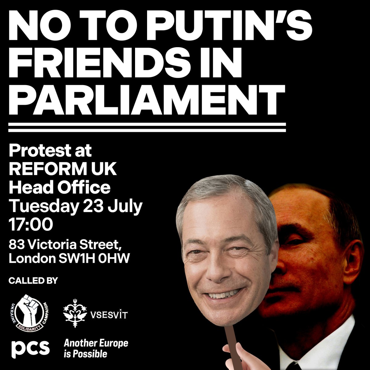PROTEST AT REFORM UK HEAD OFFICE – Ukraine Solidarity Campaign ...